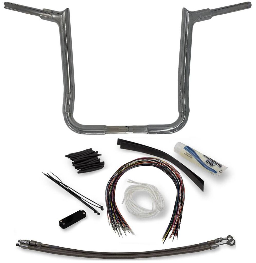 1½" Pointed Top Handlebar Kit- 16" Chrome | Fat Baggers