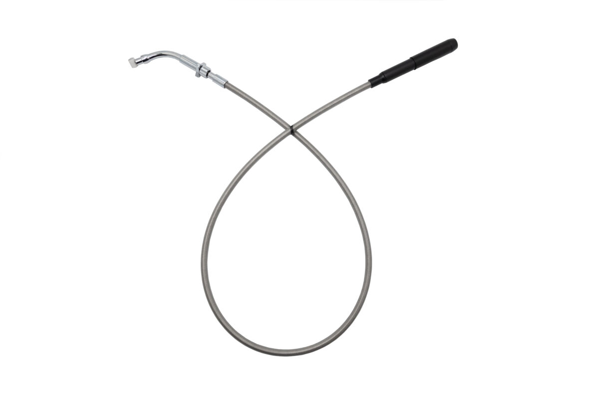 EZ Install Chrome Upper Clutch Cable 12" Over Stock Cable | Fat Baggers